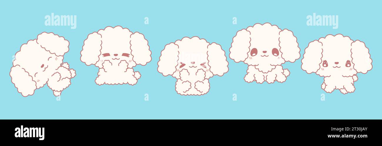 Set of Vector Cartoon Animal Illustrations. Collection of Kawaii ...