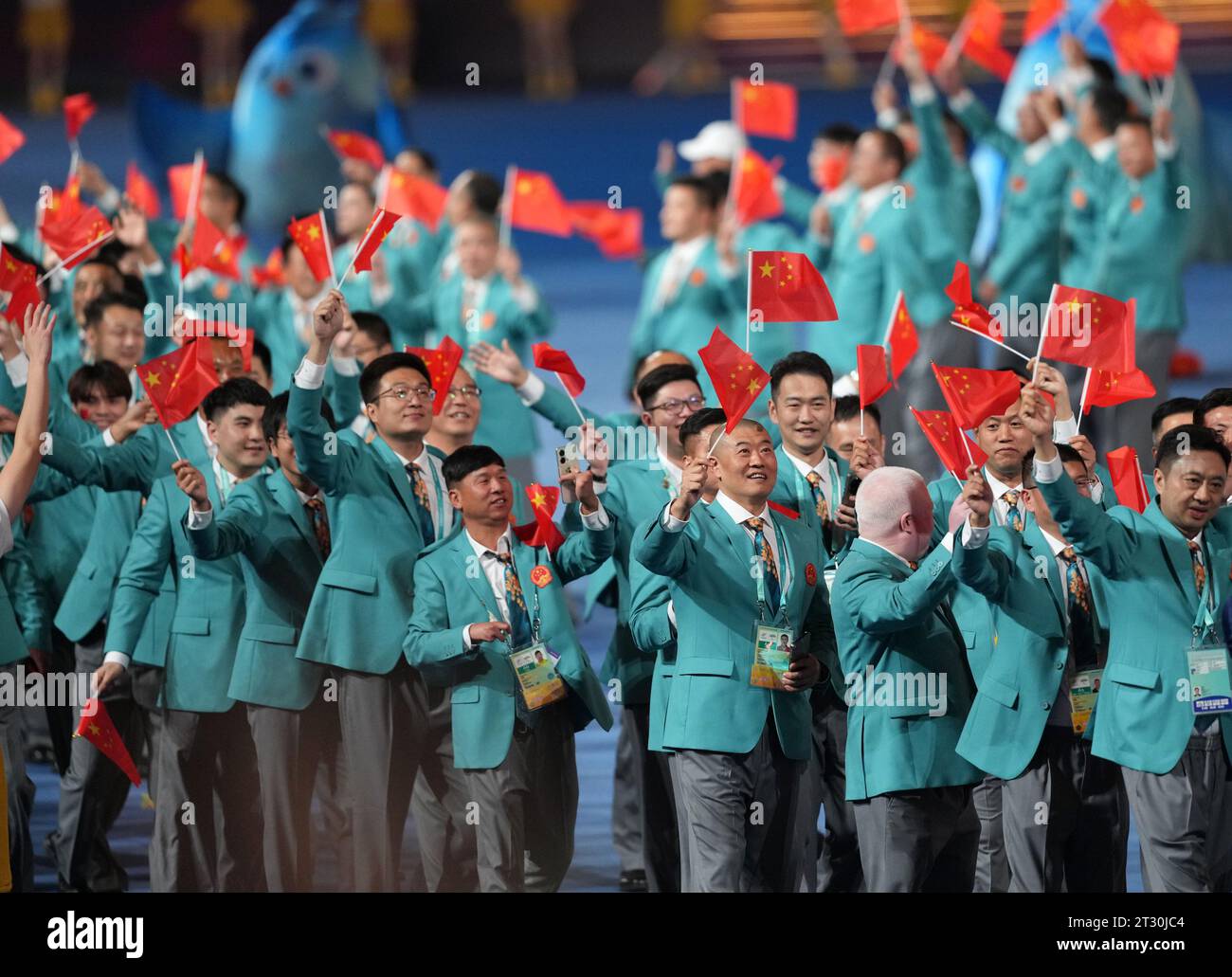 Hangzhou. 22nd Oct, 2023. Delegation of China parade into the Hangzhou ...