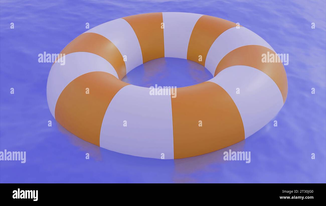 Special rescue equipment in a multicolored sea. Design. A white striped ...