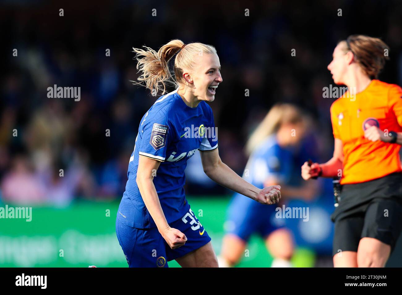 Chelsea's Aggie Beever-Jones celebrates scoring their side's fourth ...