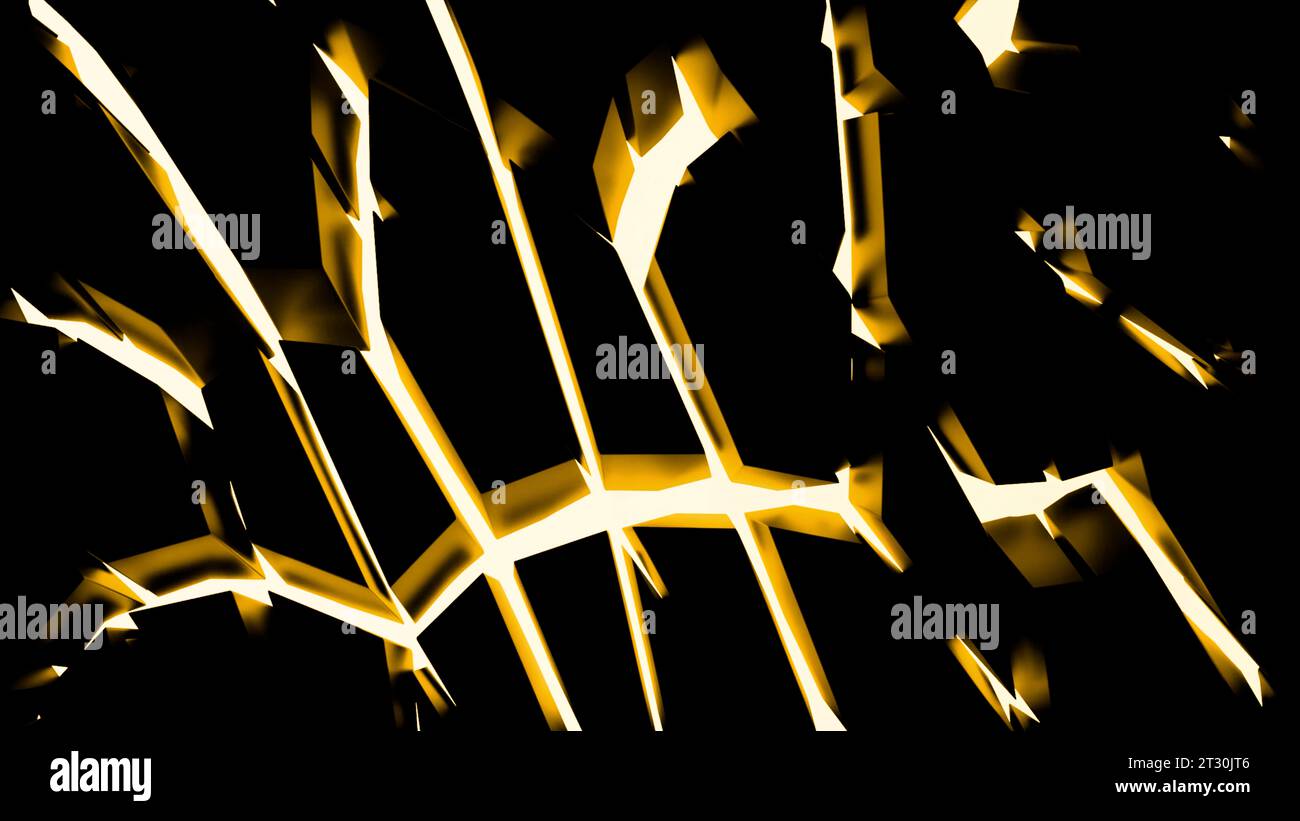 Black background with laser patterns. Design. Yellow and green ...