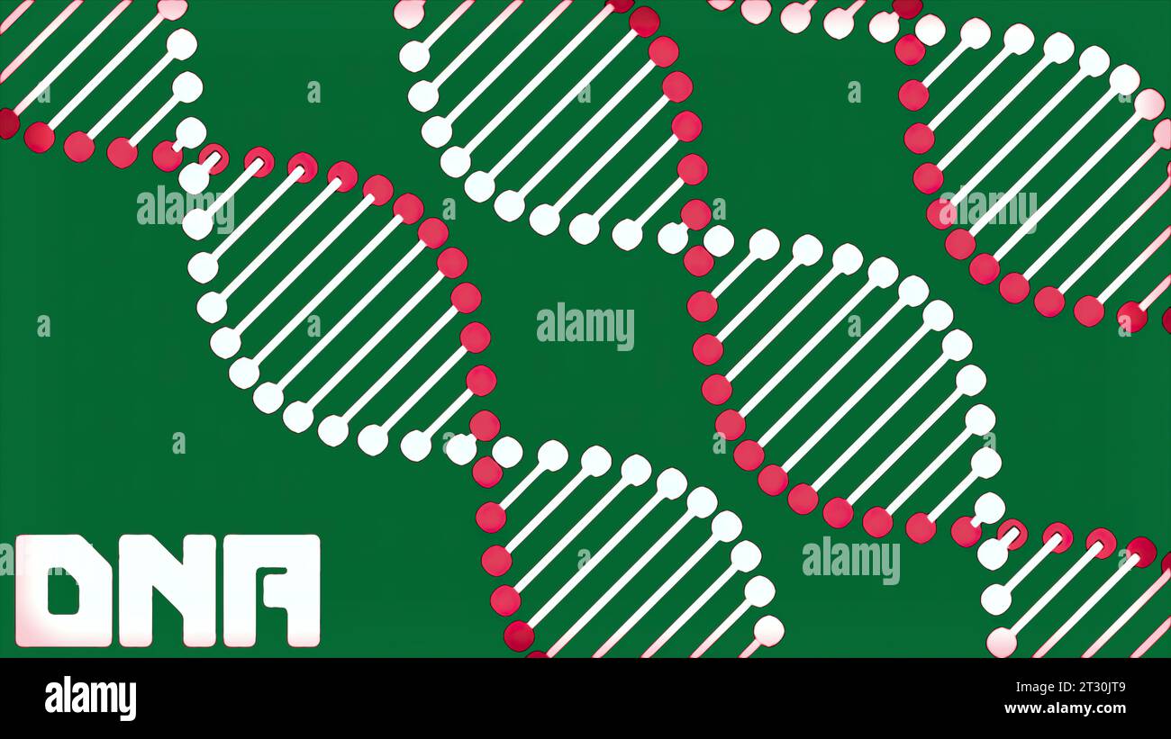 Purple and green background with dna scheme. Design. A bright ...