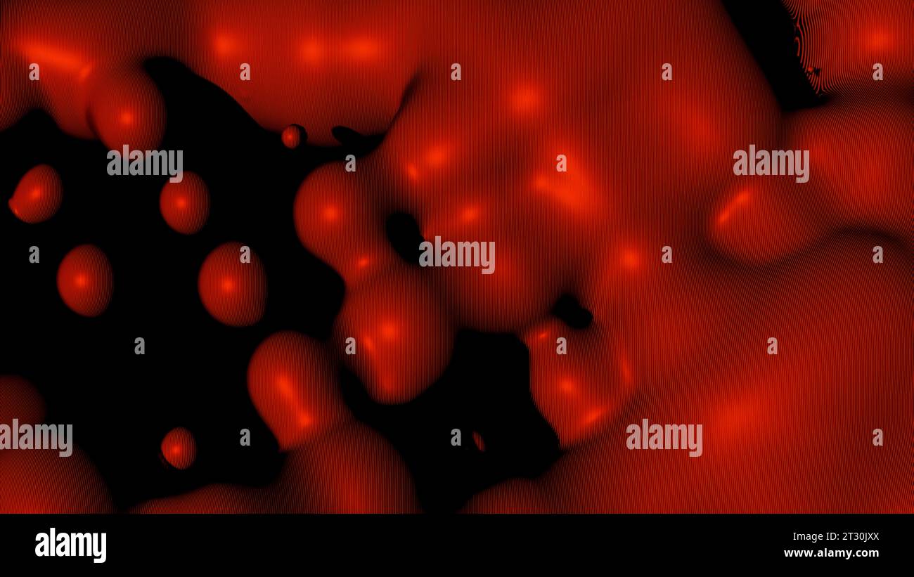 Red animation on a black background. Design. Red separated plasticine ...