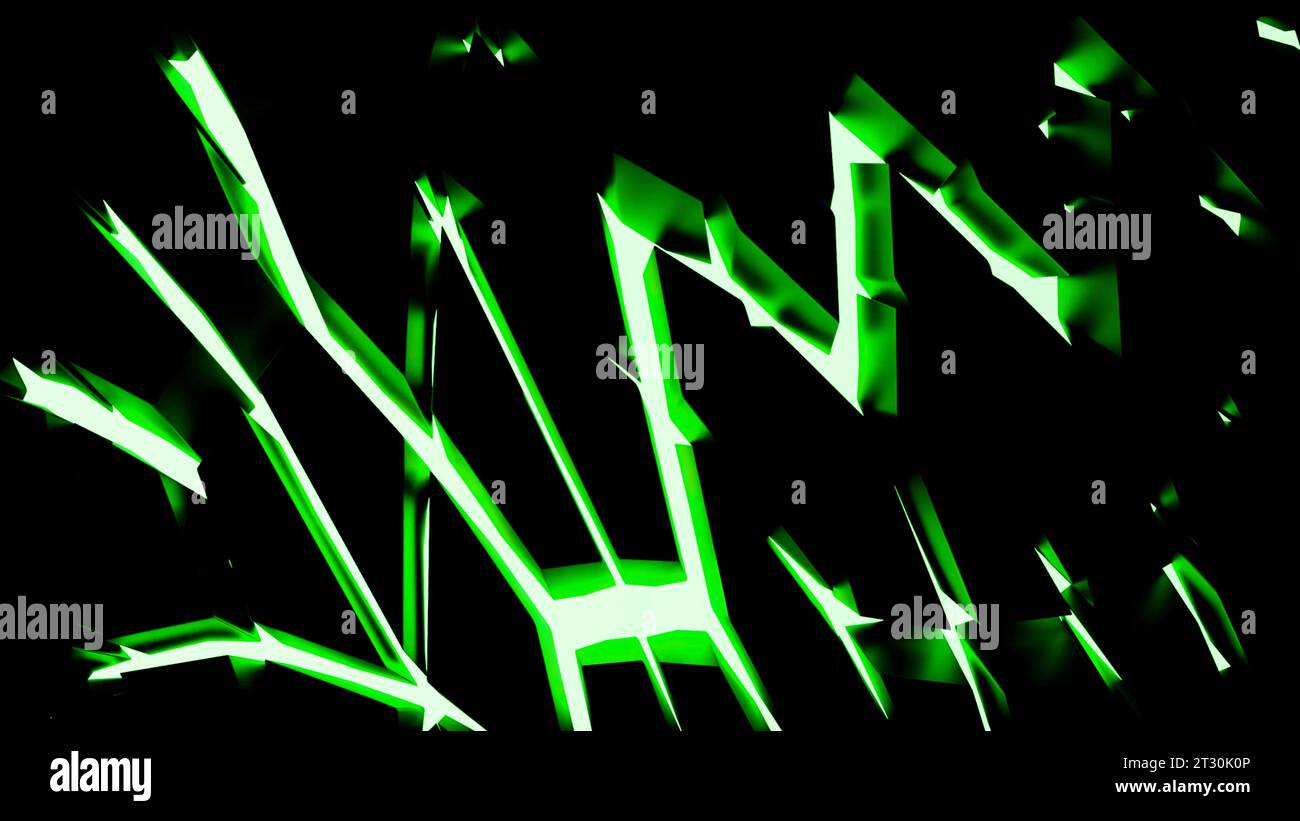 Black background with laser patterns. Design. Yellow and green ...