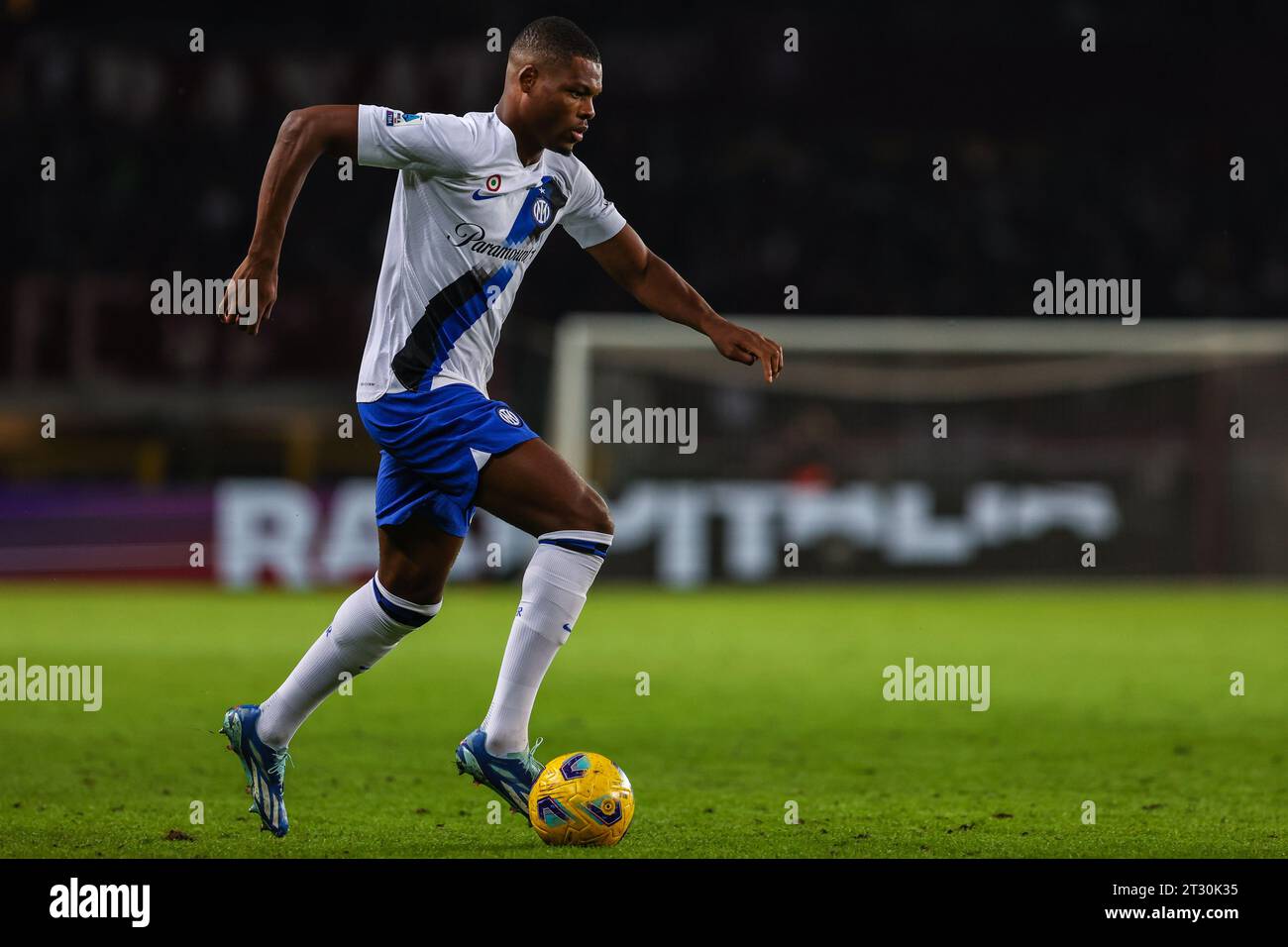 Denzel Dumfries of FC Internazionale seen in action during the Serie A ...