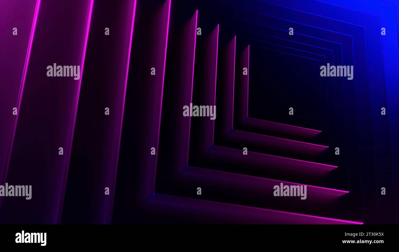 Purple square background. Design. Bright squares with backlit colors in ...
