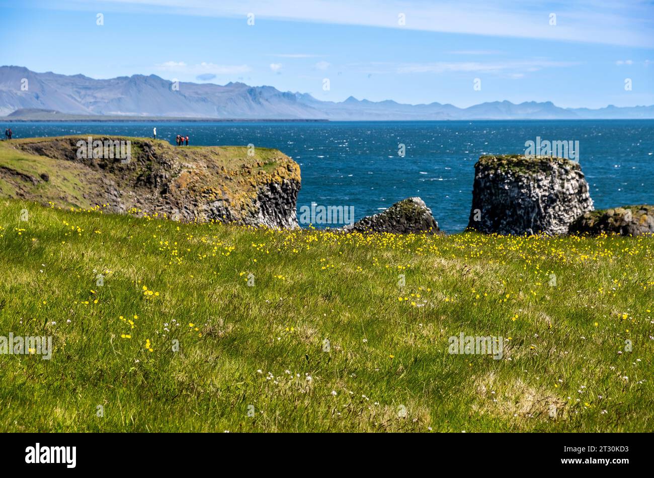 The cliffs between Arnarstapi and Hellnar in Snaefellsnes Regional Park ...