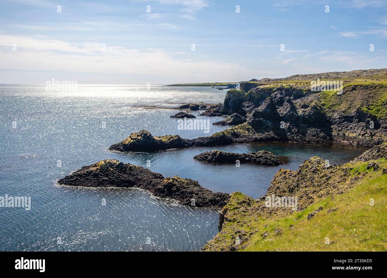 The cliffs between Arnarstapi and Hellnar in Snaefellsnes Regional Park ...