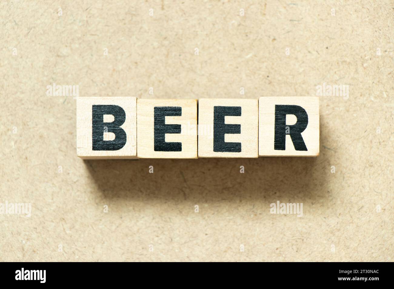 Alphabet letter block in word beer on wood background Stock Photo - Alamy