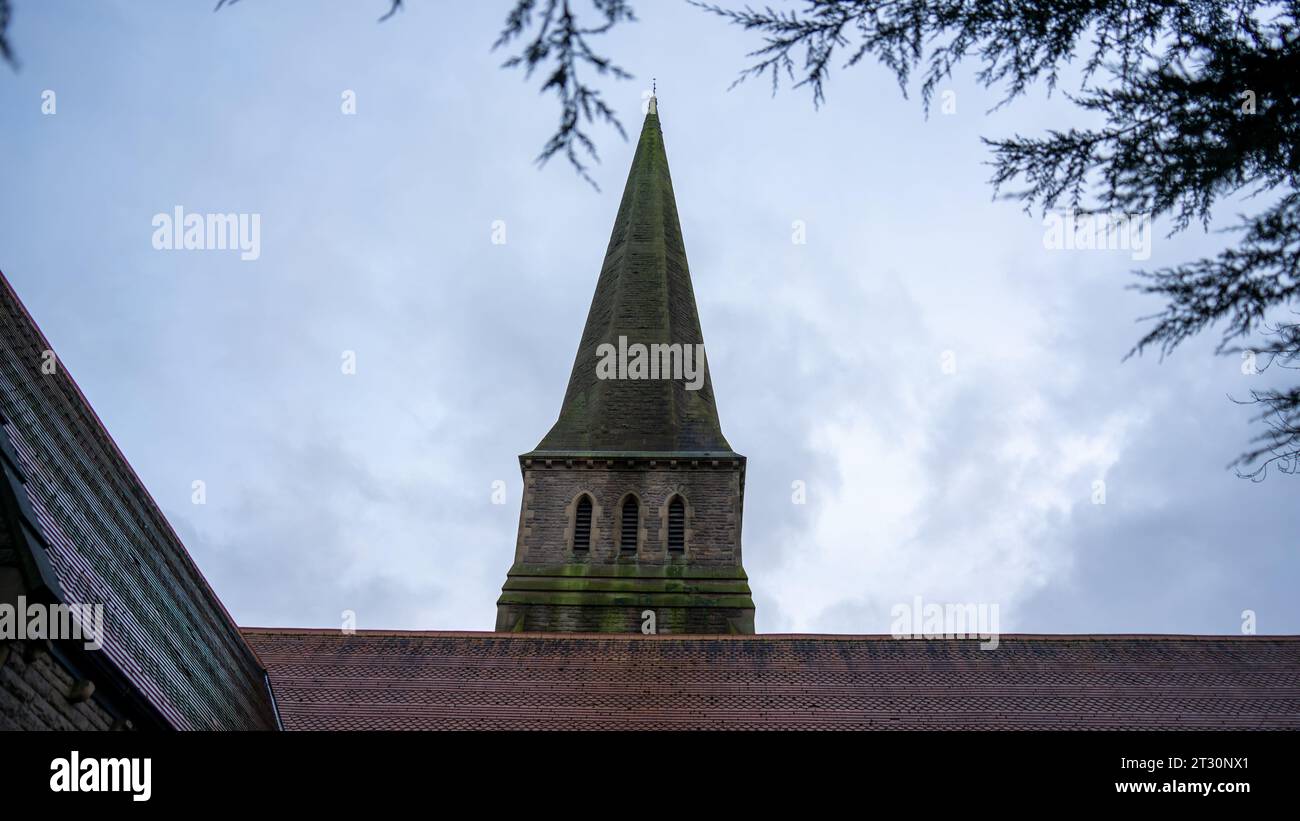 old church view from outside. Old historical church where religious ...