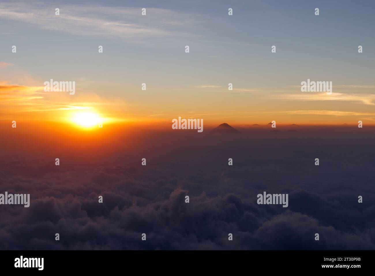 Sunset above the clouds in south lebanon during summer Stock Photo - Alamy
