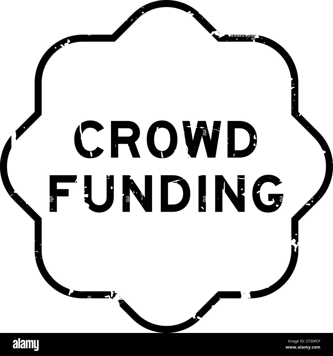Grunge black crowd funding word rubber seal stamp on white background ...
