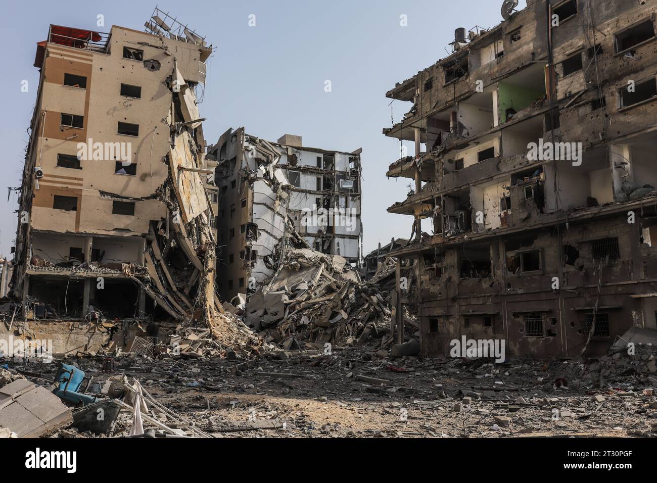 Tel Al Hawa, Palestinian Territories. 22nd Oct, 2023. A general view of ...