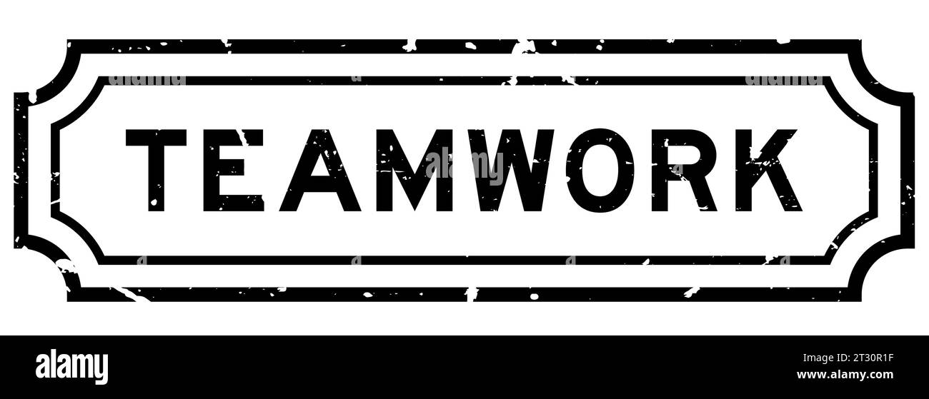 Grunge black teamwork word square rubber stamp on white background ...
