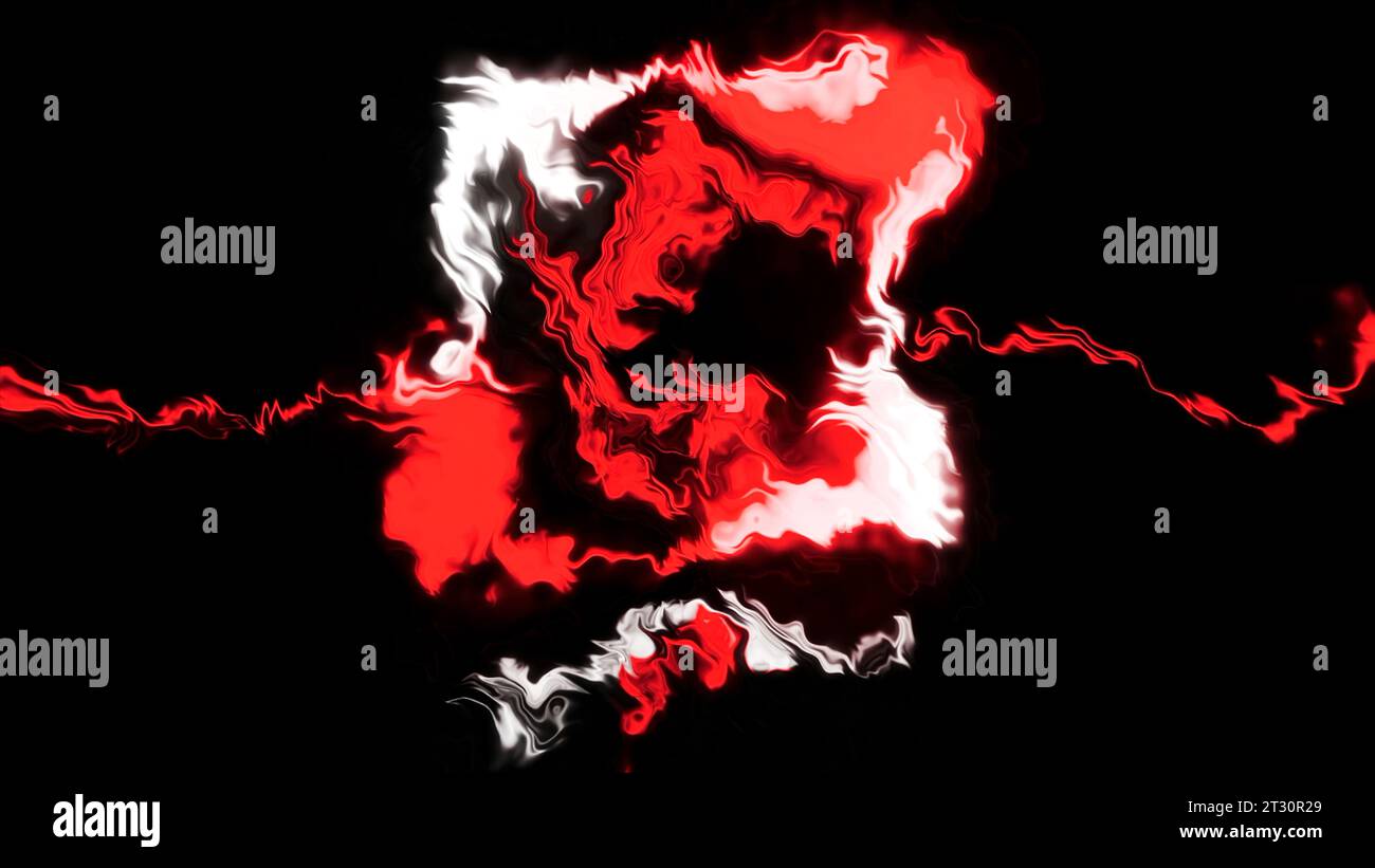 Red and blue flash. Motion. Black background with blurred spots made in ...