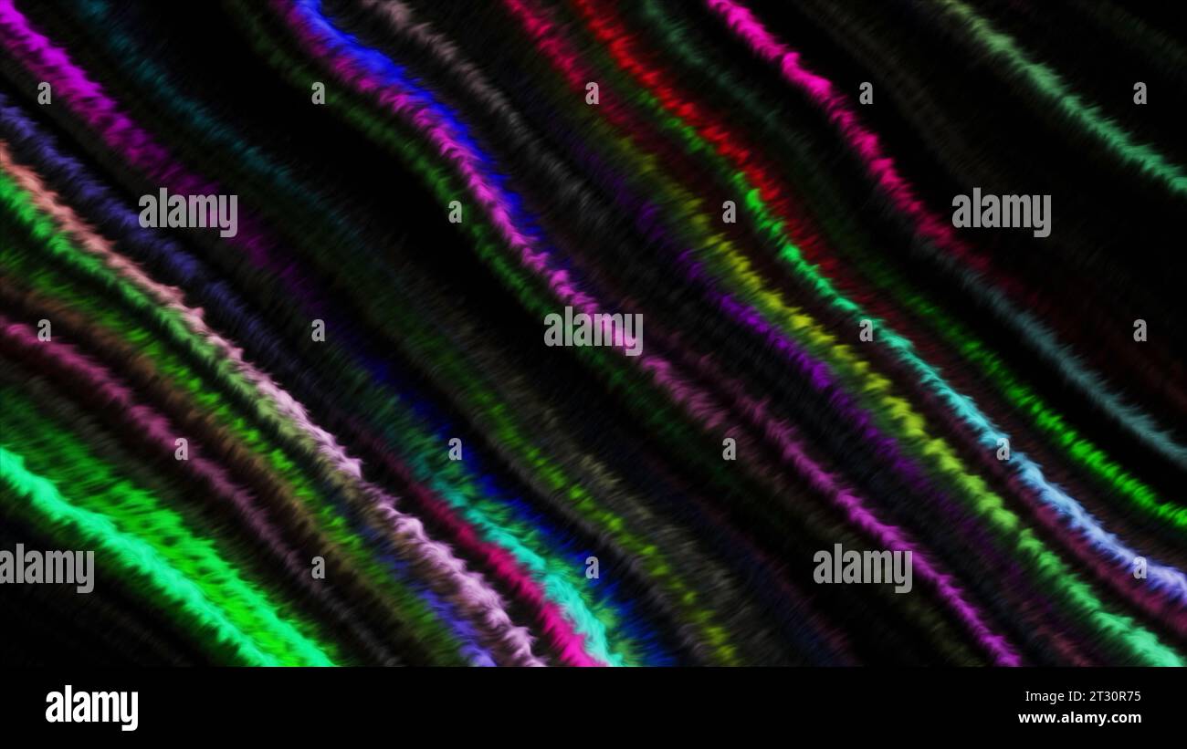 Black background. Motion. Iridescent brilliant lines made in 3D format ...