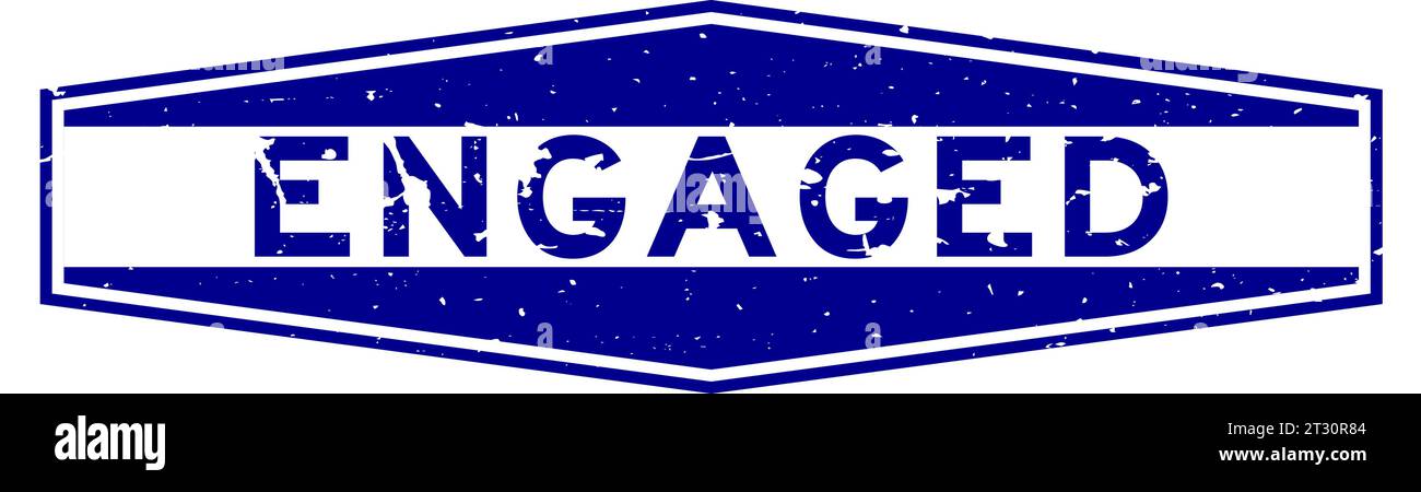 Grunge blue engaged word hexagon rubber seal stamp on white background Stock Vector Image & Art ...