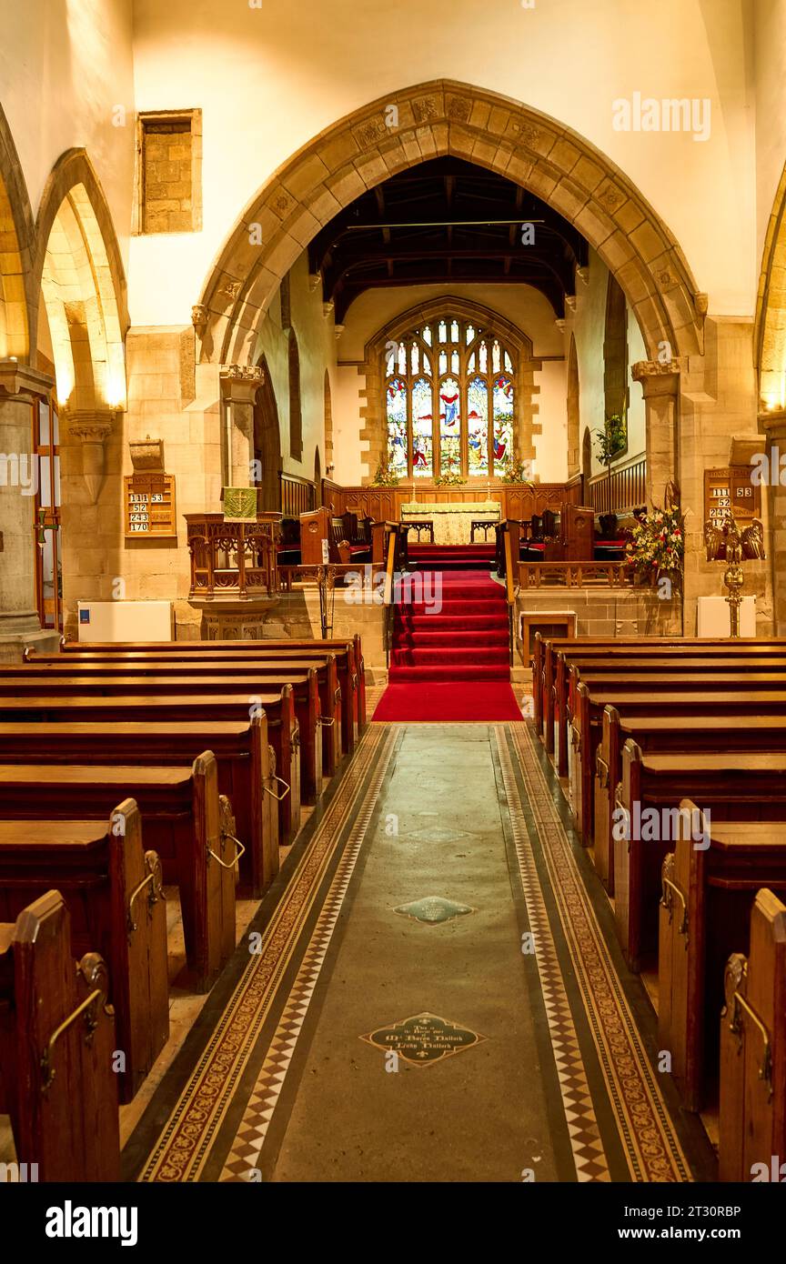 Interior of St Mary's Parish Church,Barnard Castle,County Durham Stock ...