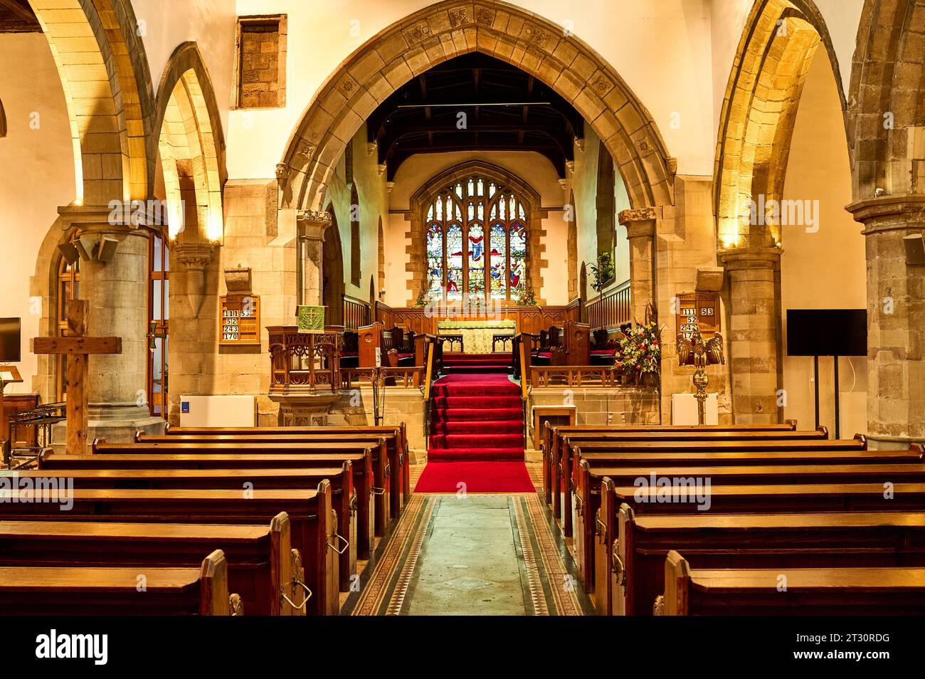 Interior of St Mary's Parish Church,Barnard Castle,County Durham Stock ...