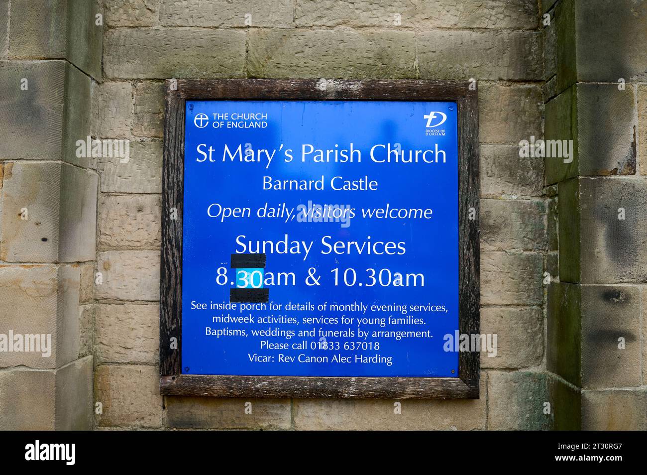 Information sign outside St Mary's Parish Church Stock Photo - Alamy
