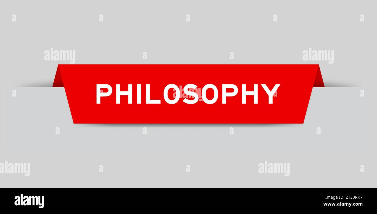 Red color inserted label with word philosophy on gray background Stock ...