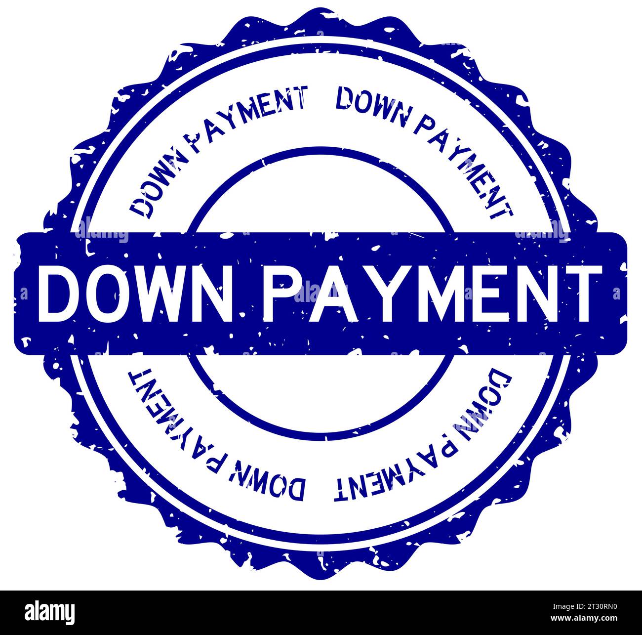 Grunge blue down payment word round rubber seal stamp on white background Stock Vector Image ...