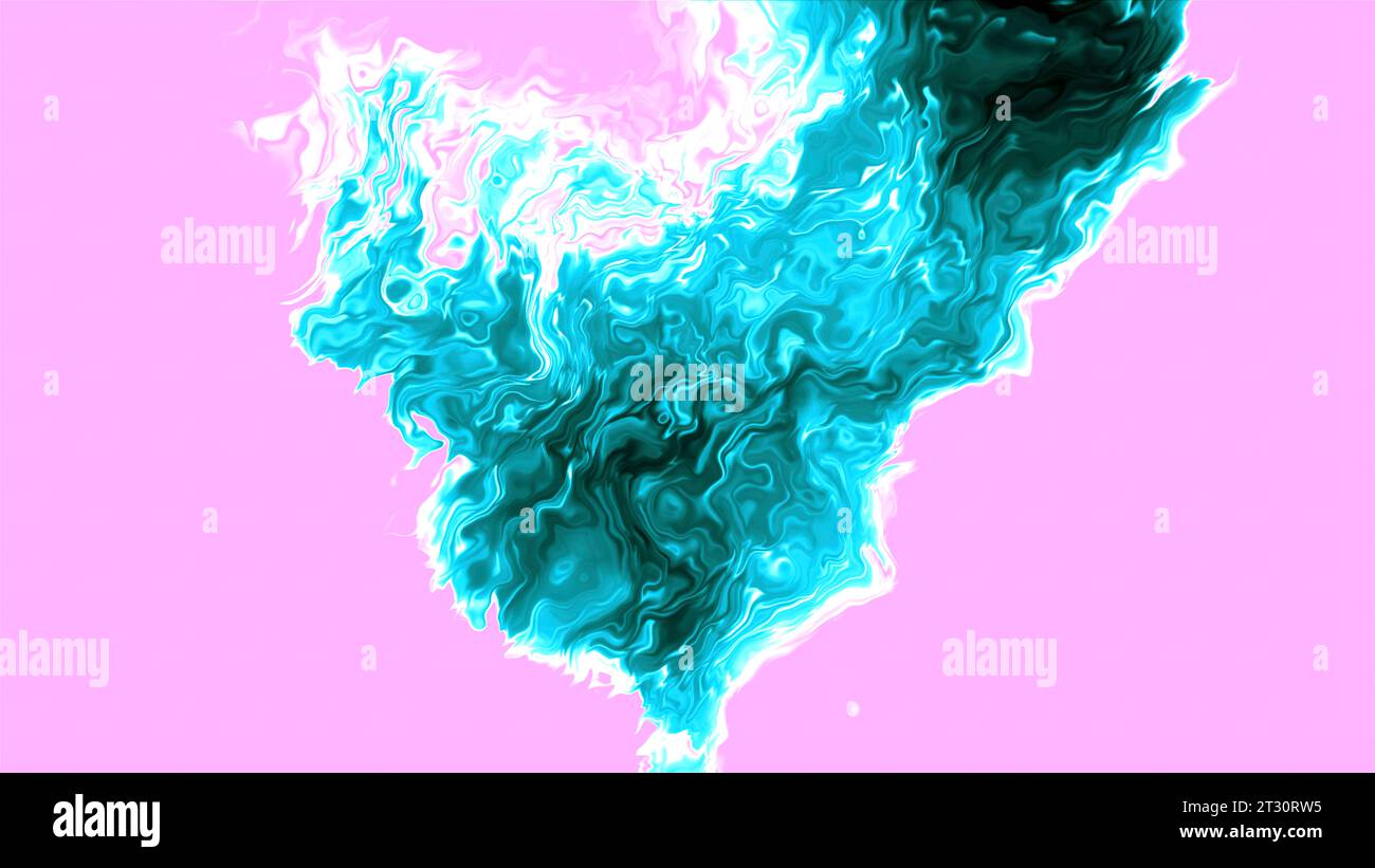 Purple and turquoise smoke. Motion. Yellow and pink background with ...