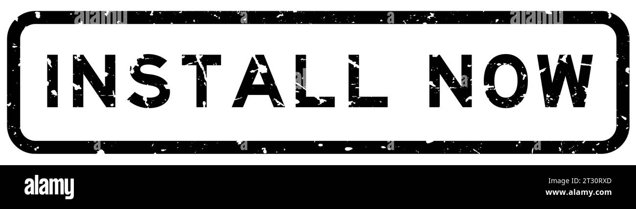 Grunge black install now word square rubber seal stamp on white background Stock Vector Image ...