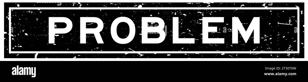 Grunge black problem word square rubber seal stamp on white background ...