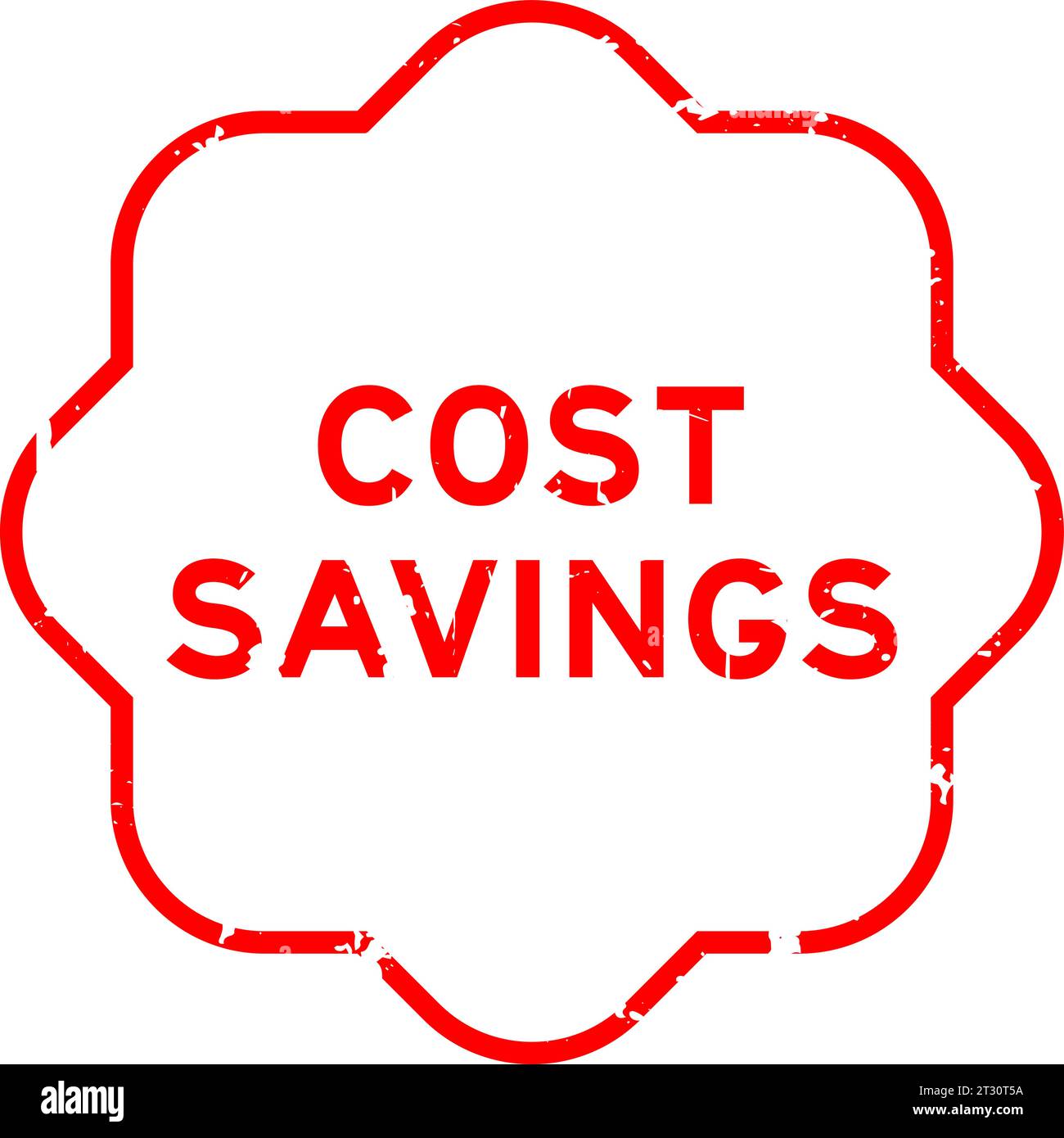 Grunge red cost savings word rubber seal stamp on white background ...