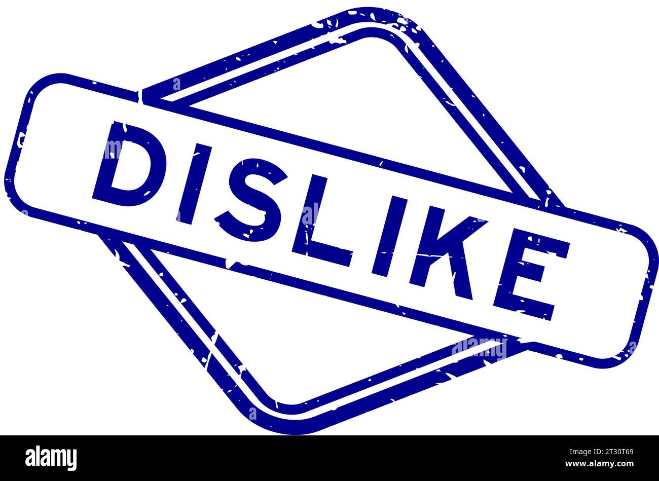Grunge blue dislike word rubber seal stamp on white background Stock ...