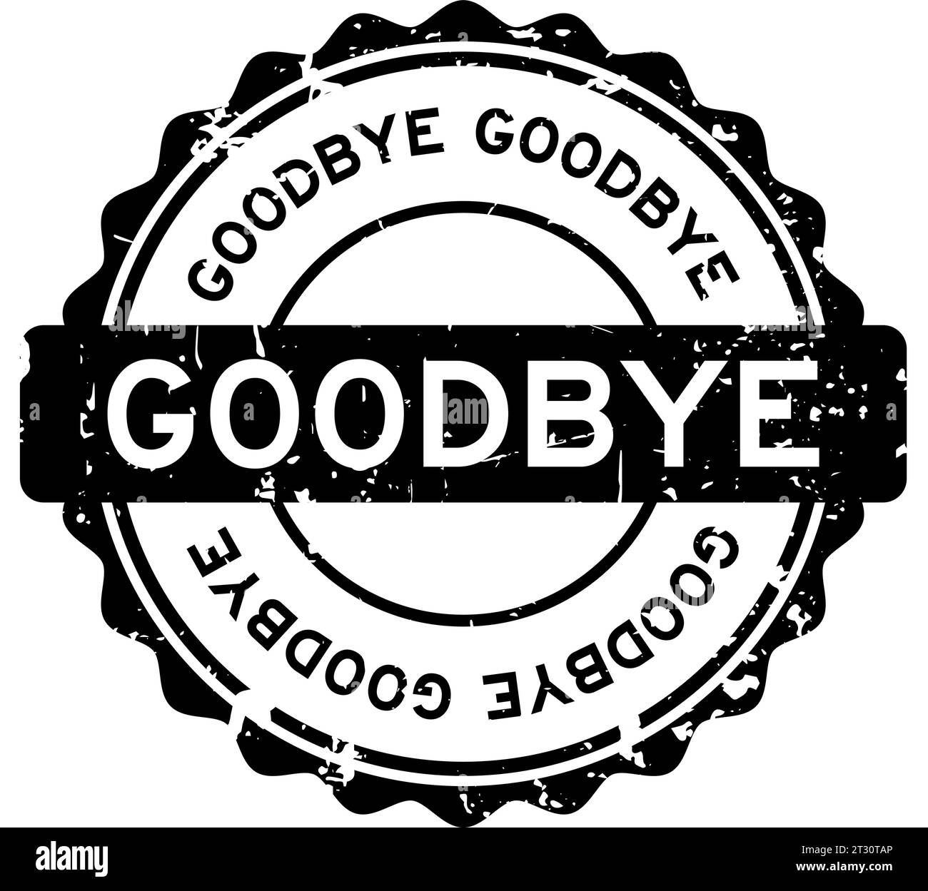 Grunge black goodbye word round rubber seal stamp on white background ...