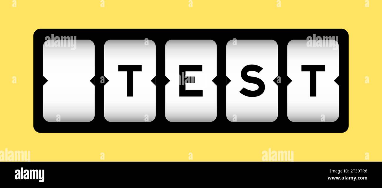 Black color in word test on slot banner with yellow color background ...