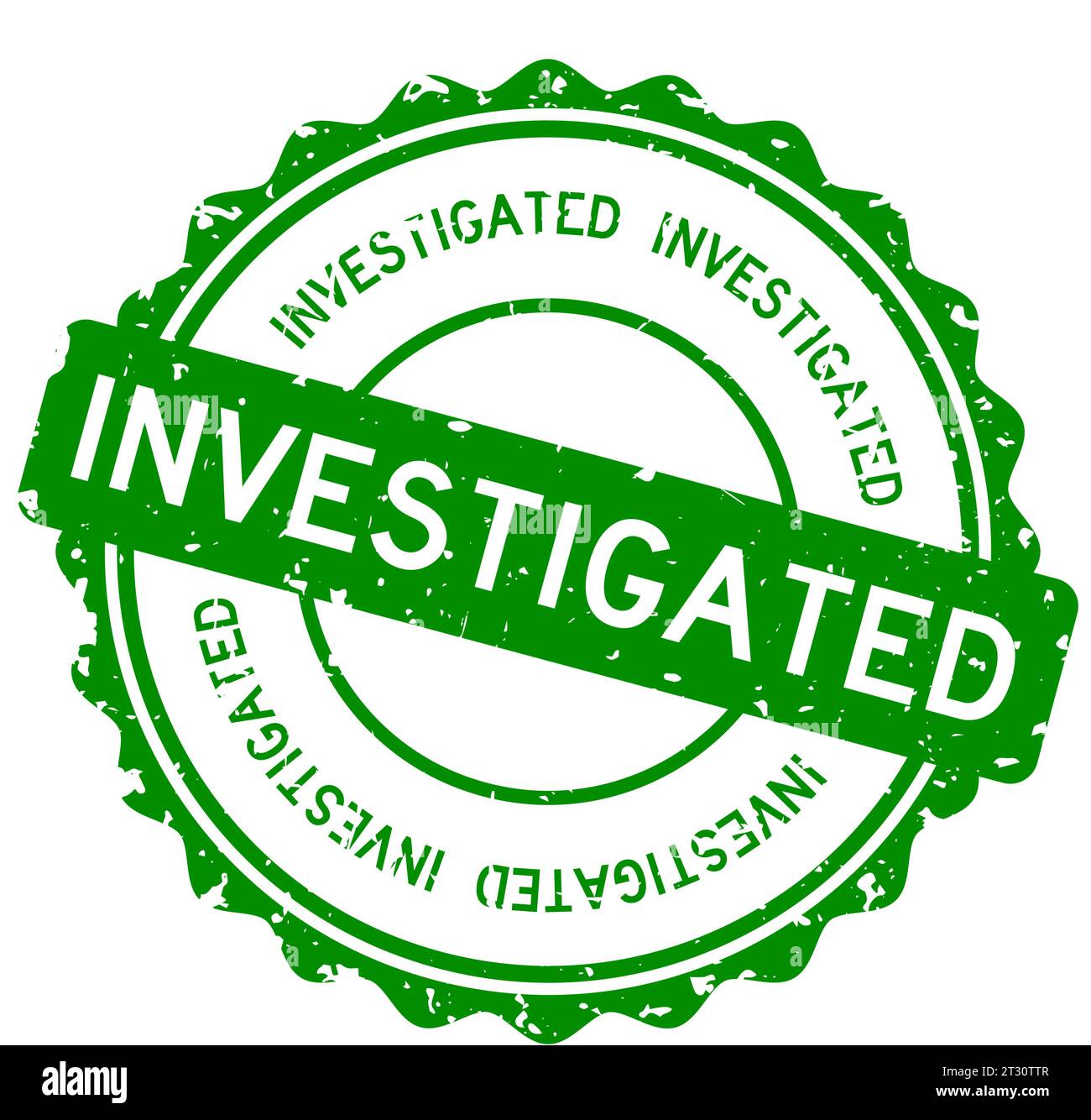 Grunge green investigated word round rubber seal stamp on white background Stock Vector Image ...