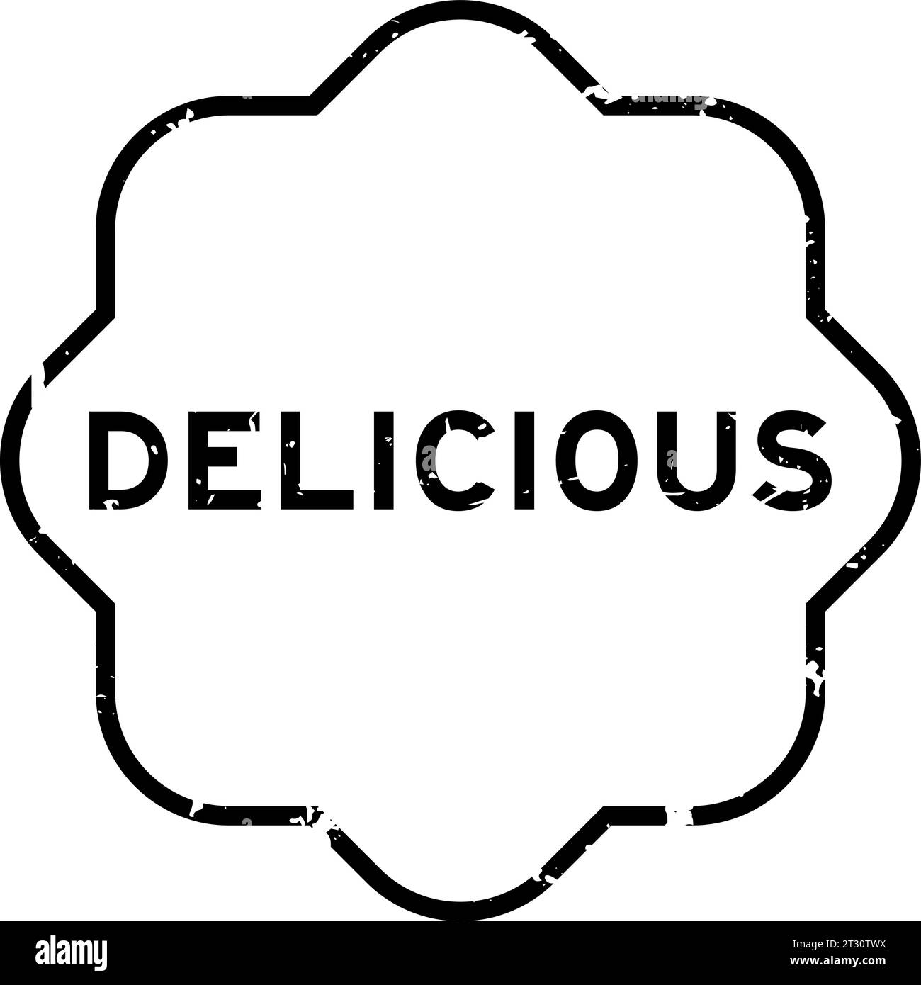 Grunge black delicious word rubber seal stamp on white background Stock ...