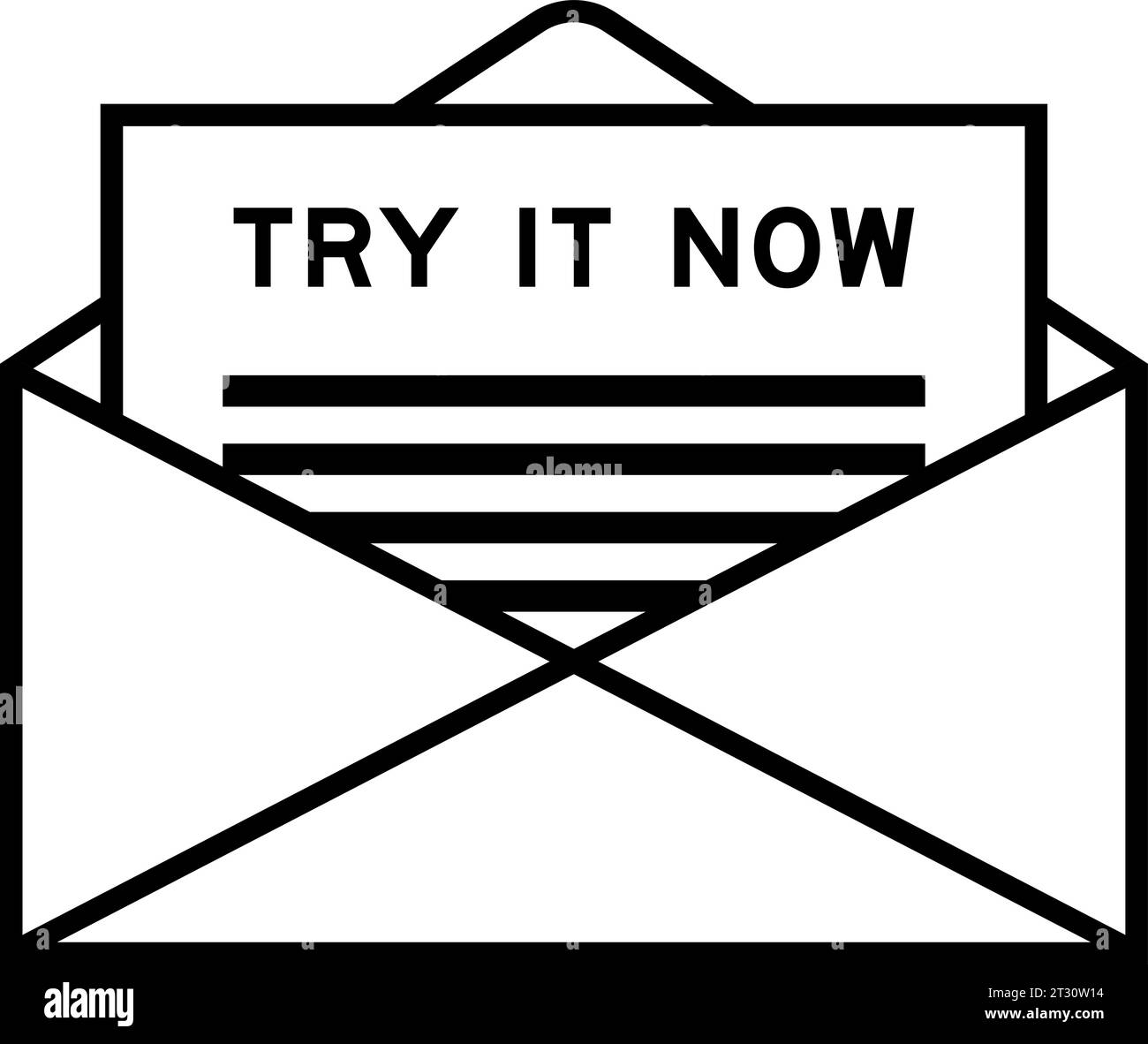 Envelope and letter sign with word try it now as the headline Stock ...