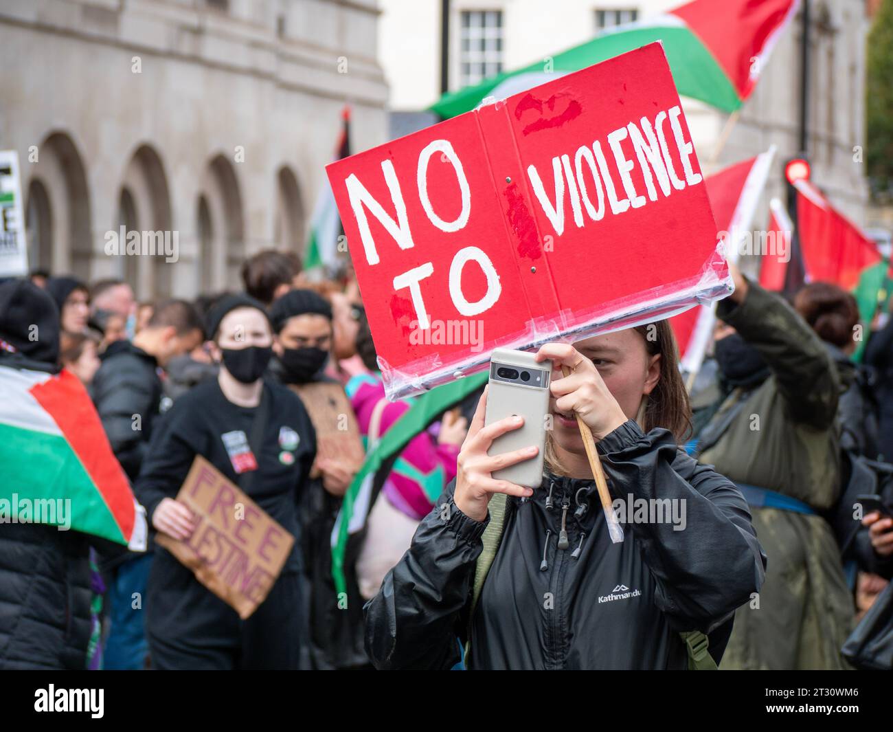 Pro-Palestinian marchers in London, UK, at the National March for ...