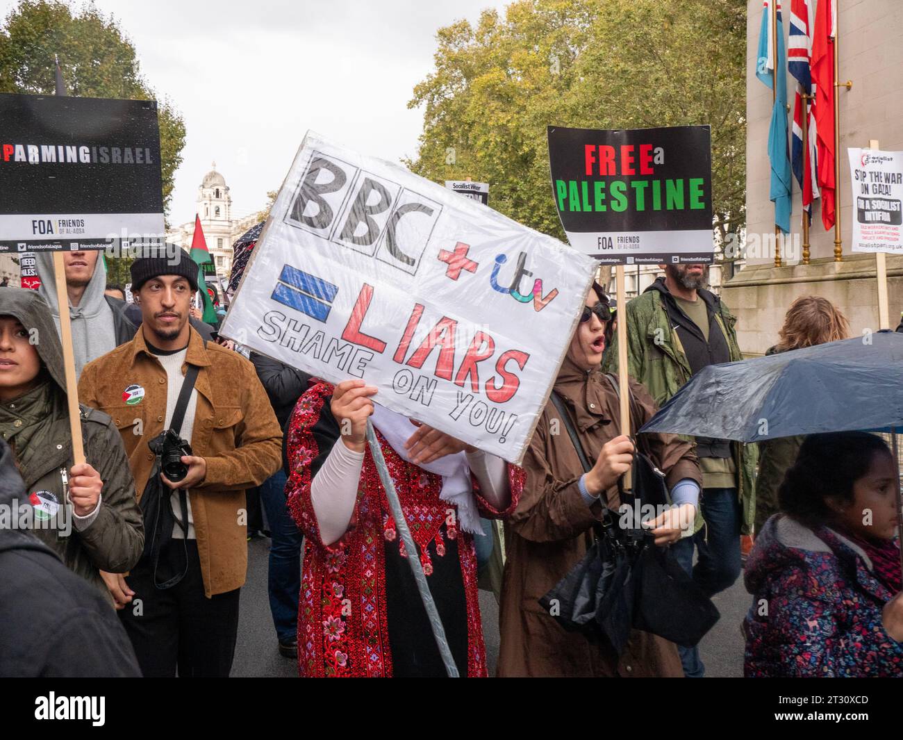 Pro-Palestinian marchers in London, UK, at the National March for ...