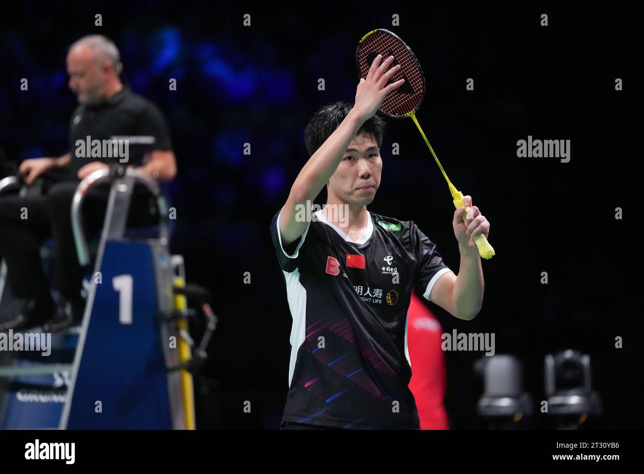 Weng Hong Yang, China reacts after winning the mens single final ...