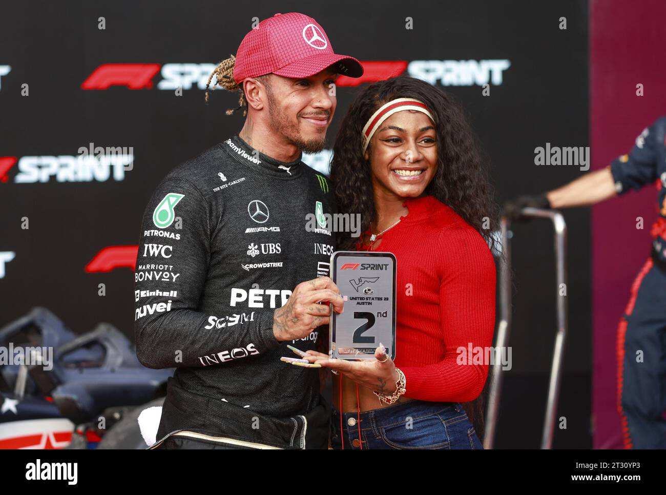 HAMILTON Lewis (gbr), Mercedes AMG F1 Team W14, portrait Sha'Carri ...