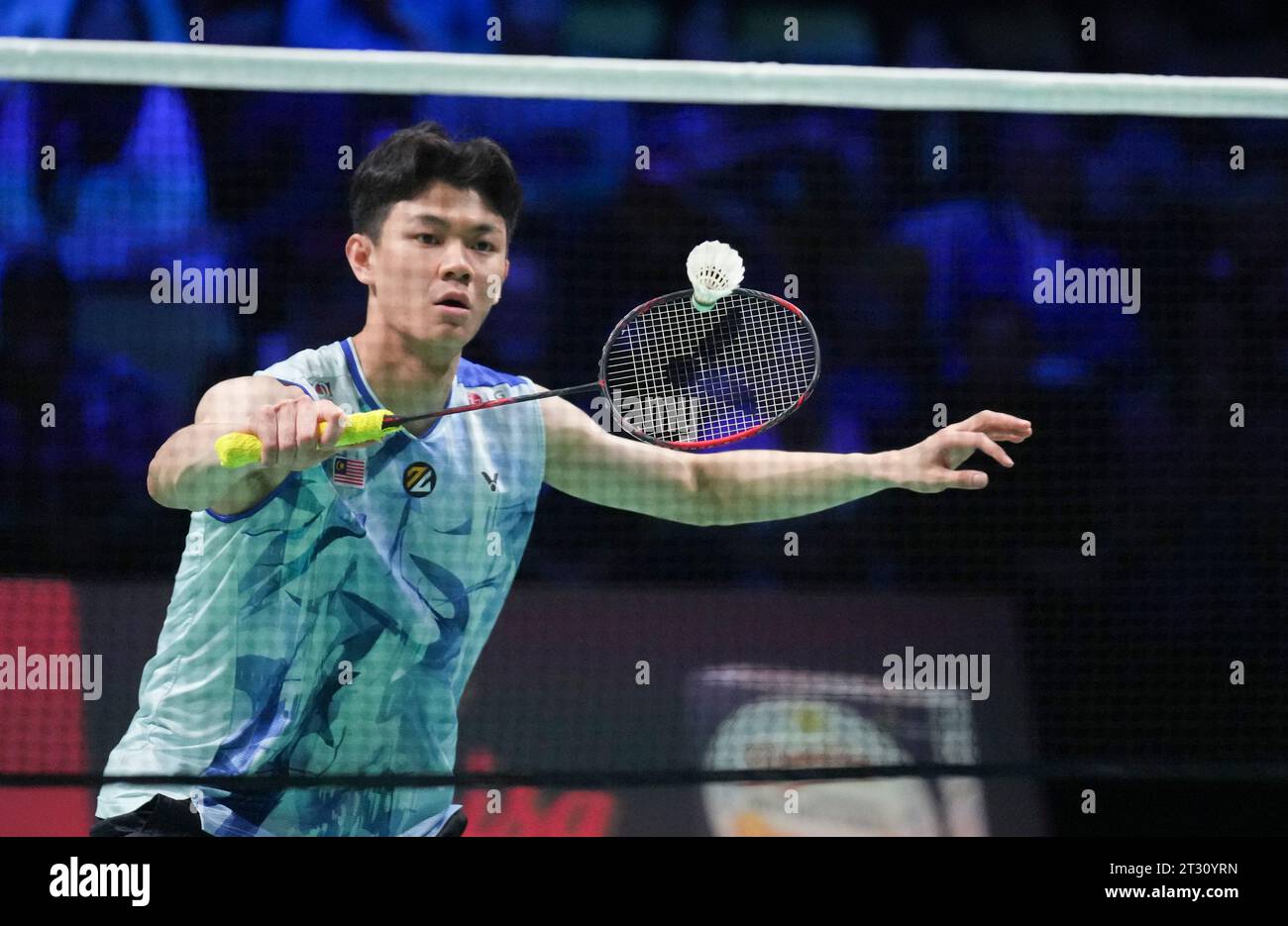 Lee Zii Jia of Malaysia in action against Weng Hong Yang, China in mens ...