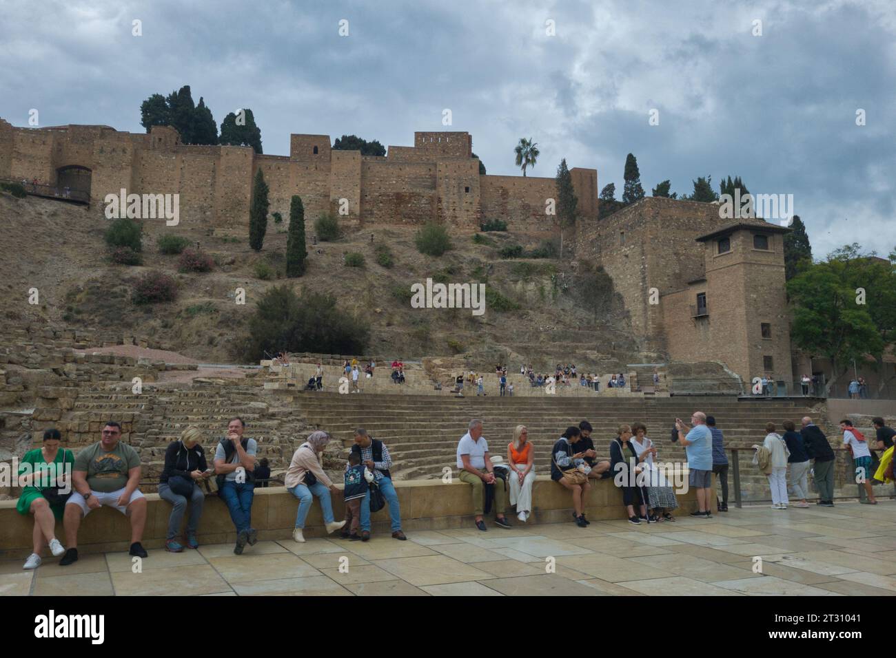 The Roman theater and the Alcazaba. Málaga, Spain Stock Photo - Alamy
