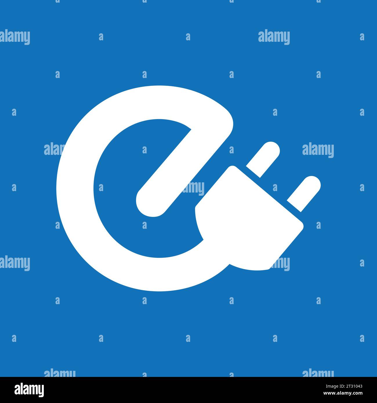 Electrical automobile cable contour and plug charging symbol. Eco ...