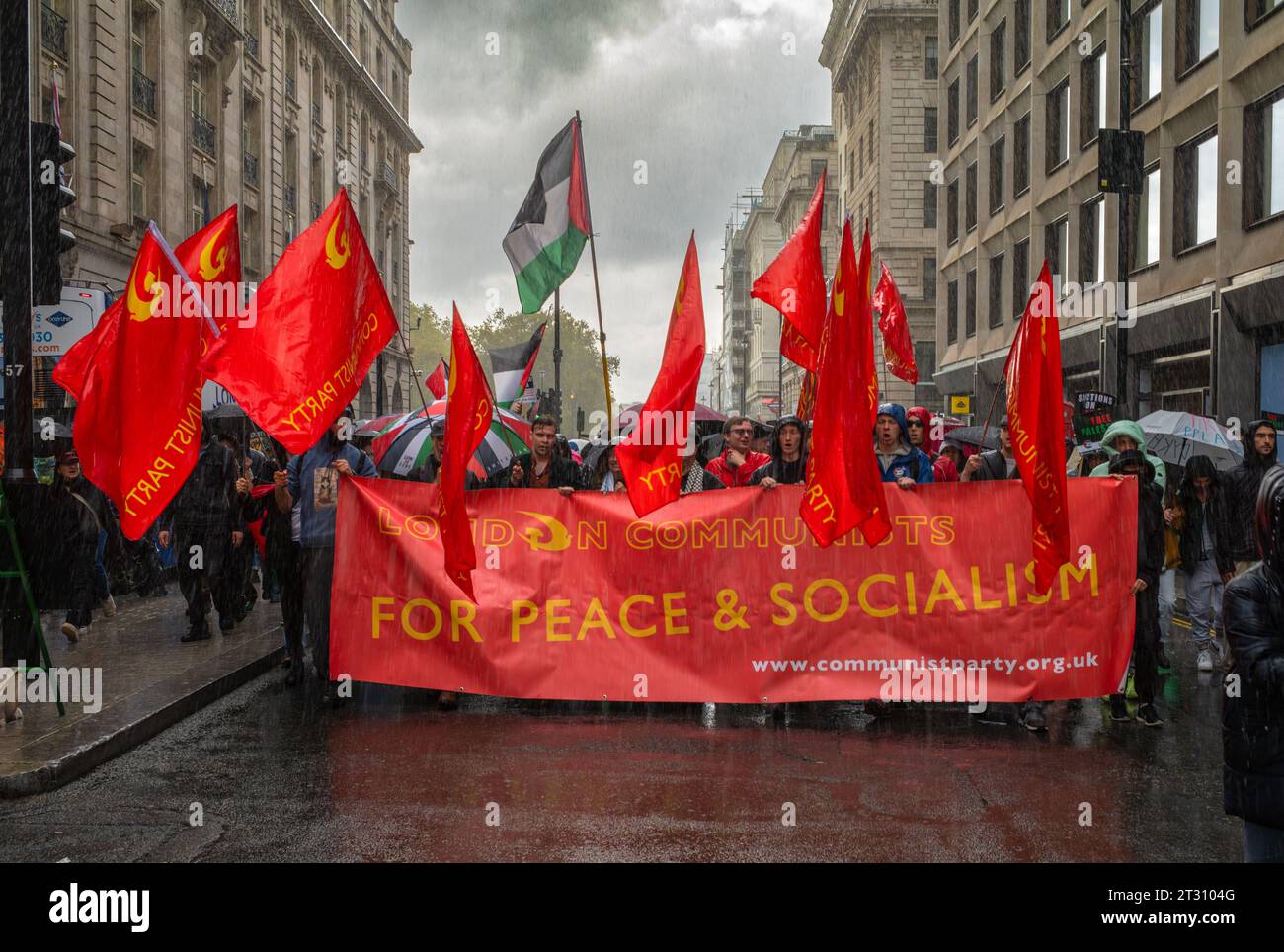 London / UK - Oct 21 2023: Members of the Communist Party of Britain ...