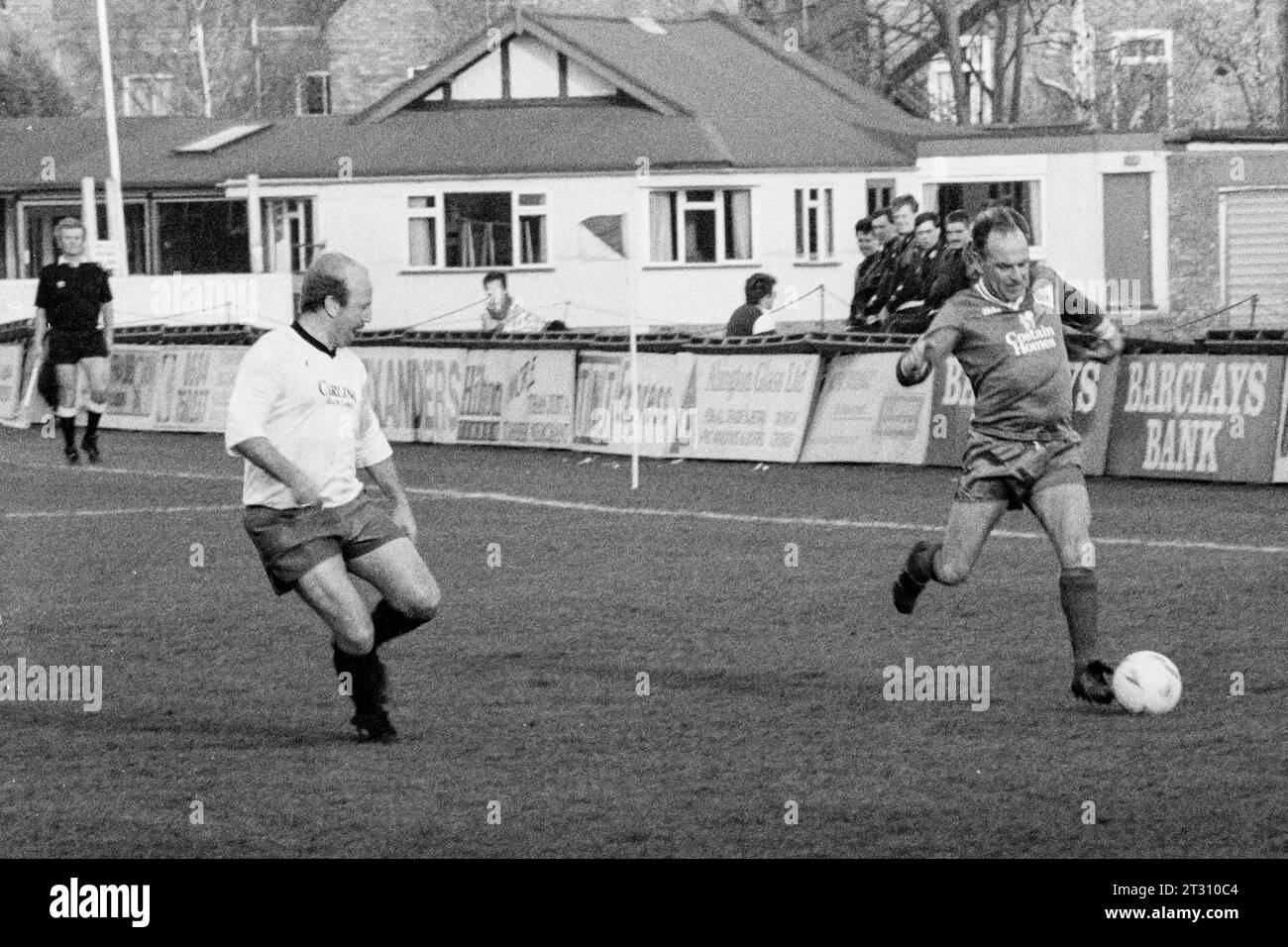 Tommy Robson and Archie Gemmill at the county ground in Northampton ...