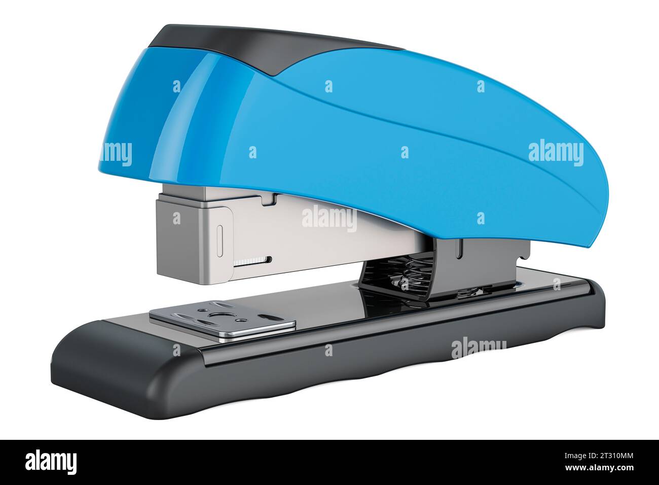 Blue stapler, 3D rendering isolated on white background Stock Photo - Alamy