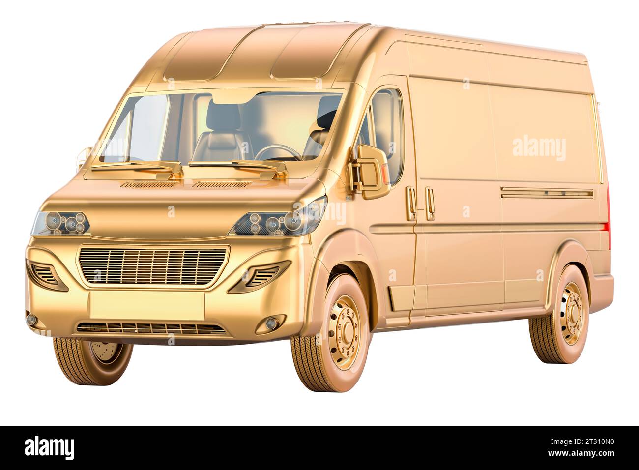 Golden Delivery Van. Award, best freight transportation. 3D rendering ...