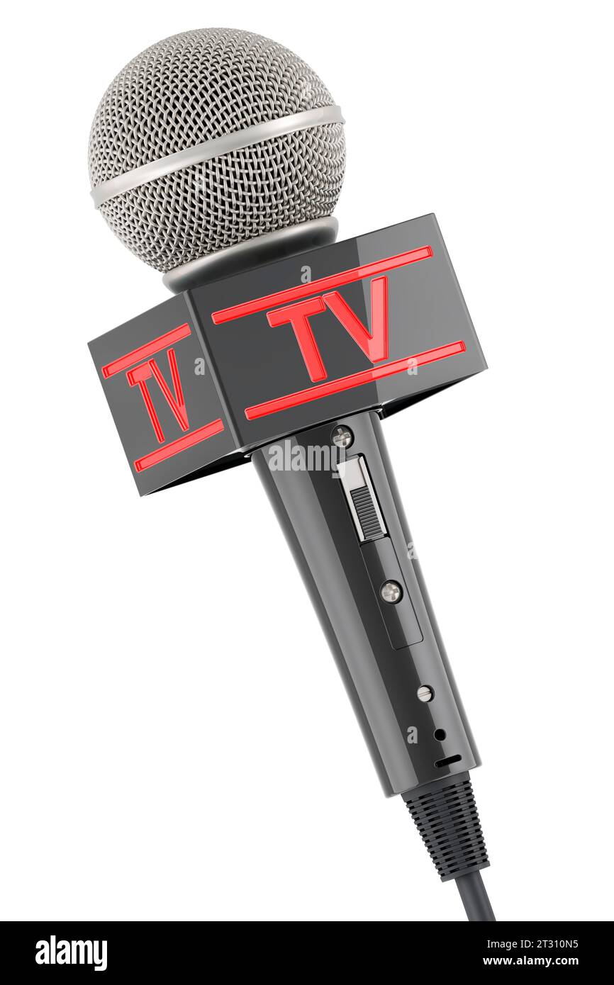 Microphone TV, 3D rendering isolated on white background Stock Photo ...