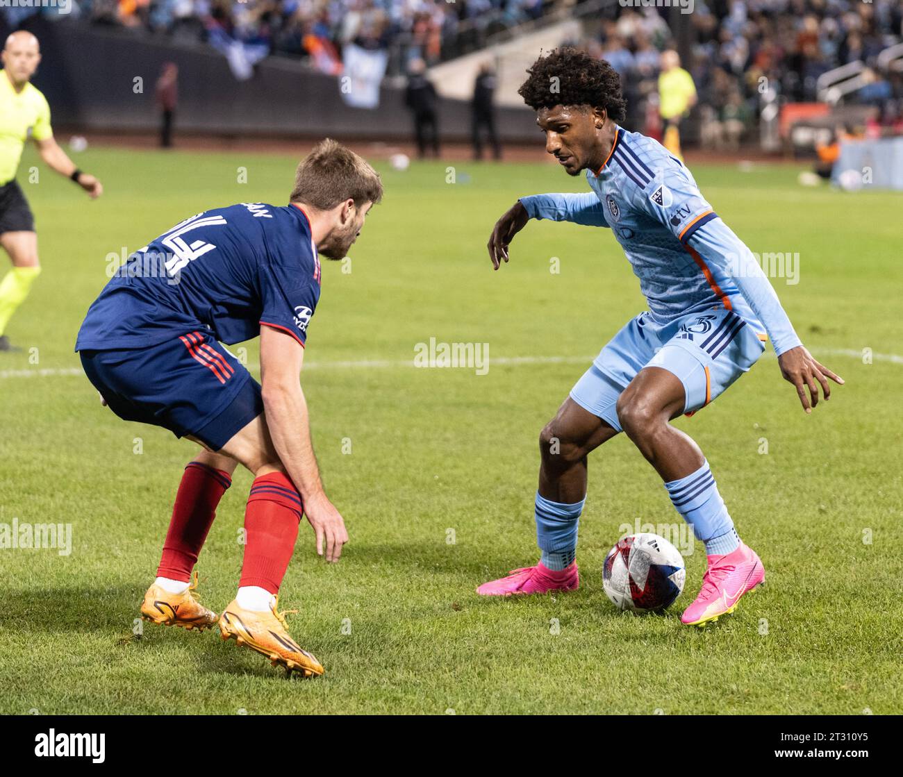 Talles Magno (43) of NYCFC controls ball during last game of the MLS ...