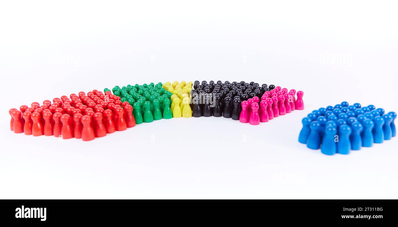 wooden figurines in the colors of German political parties and the ...